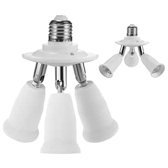 DEECOZY 2Pcs 3 in 1 E26 Socket Splitter Adapter, Standard Base LED Bulb ...