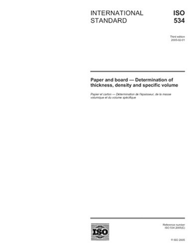 ISO 534:2005, Paper and board - Determination of thickness, density and specific volume | Amazon ...