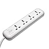 Elcom- Universal Power Strip, 4 Sockets with Illuminated Switch, White ...
