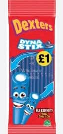 Dexters Dyna Stix Blue Raspberry Flavor Candy Sticks Halal 180 G (Pack ...