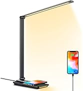JOSTIC LED Desk Lamp with Wireless Charger, USB Charging Port, 10 ...