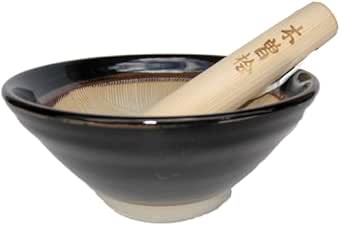 Amazon.com: Made in Japan Mino Ware Ripple Ridge Mortar & Pestle (Suribachi & Surikogi) Set ...