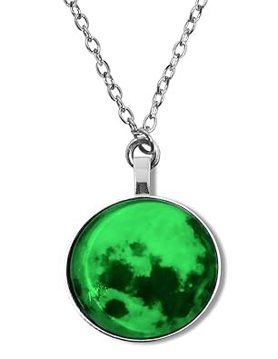 Buy Romantic Glow in the Dark Rising Green Moon Handmade Crystal Glass ...