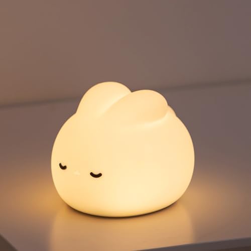 WUYOR Cute Bunny Lamp Rabbit Night Light Rechargeable, Portable Kids ...