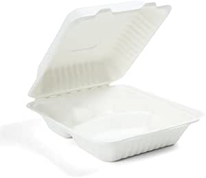 Amazon.com: BERRYDIRECT 100% Compostable Clamshell Containers - Heavy ...
