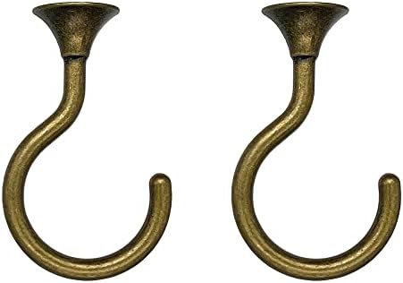 Amazon.com: Evsteluo 2 Sets Large Swag Ceiling Hooks Heavy Duty Swag ...