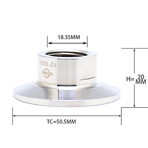 Snapklik.com : QiiMii Sanitary Tri Clamp 50.5mm To NPT Female Thread ...