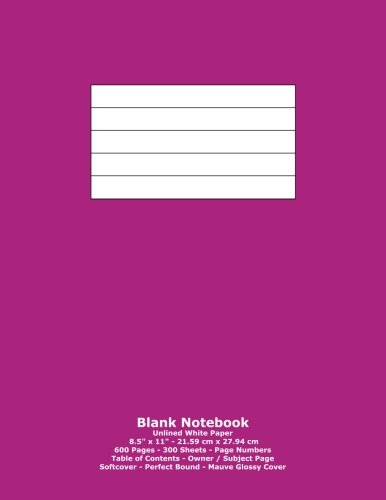 Blank Notebook: Unlined White Paper - 8.5" x 11" - 21.59 cm x 27.94 cm ...