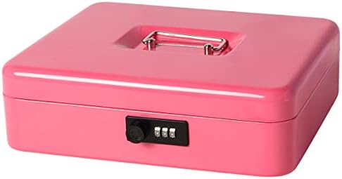 Amazon.com: Jssmst Large Cash Box with Combination Lock - Durable Metal ...