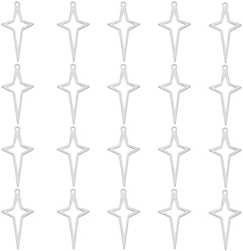 Amazon.com: SUNNYCLUE 1 Box 80Pcs 4 Point Star Charms Stars Charm Bulk ...