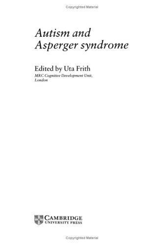 Autism and Asperger Syndrome: 9780521384483: Medicine & Health Science ...