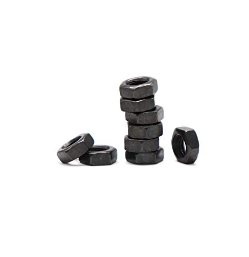 Snapklik.com : 60pcs M4 Black Hex Nuts Pitch 07mm Carbon Steel 8.8 Grade