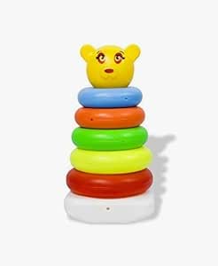 Buy Jasin&Co Stacking Rings Tower, 7 Colourful Rings with Bear Topper ...