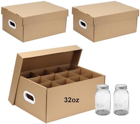 Amazon.com: DIICCYO 3 Pcs Cardboard Canning Jar Storage Boxes, 12 Cells ...