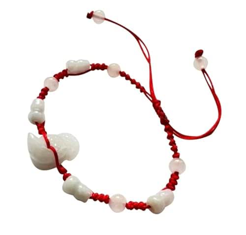 Amazon.com: Unik22 Lucky Jade Snake, Red Adjustable String, Jade Animal ...