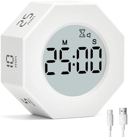 Amazon.com: Kaflin Rechargeable Visual Timer, 8-Angle Auto-Rotating ...