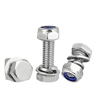 Hexagon Head Bolts And Lock Nuts Washers Set Stainless Steel Hex Head ...