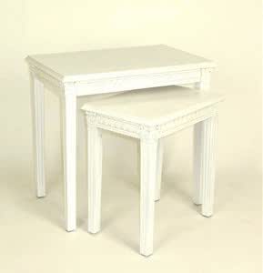 Amazon.com: Wayborn Furniture 5539 Tables Nesting Table, Whitewash : Home & Kitchen