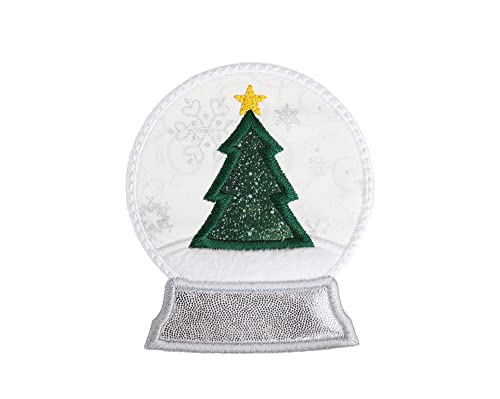 Amazon.com: Snow Globe Christmas Tree Patch - Holiday Patch - Sew on ...