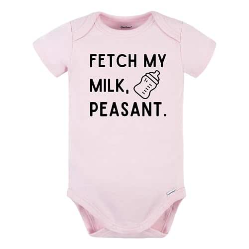 Amazon.com: MangoHouse Cute Baby Onesie® Fetch My Milk Peasant Shirt ...