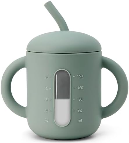 Amazon.com: SAMiGO Silicone Baby Straw Cup for 6 12 18 Months, Sippy ...