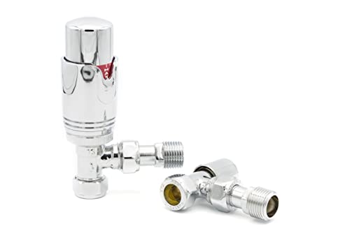 Chrome Thermostatic Radiator Valve TRV and Lockshield Twin Pack for ...