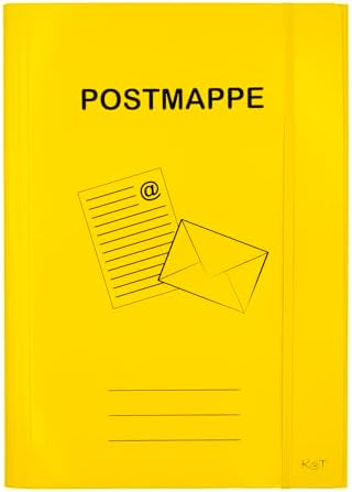 herlitz 11255593 Einschlagmappe A4 mit Gummizug, Postmappe, gelb, 1 ...