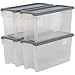 CleanPEAK Set of 7 Stackable Plastic Storage Boxes With Lids - 1 Large ...