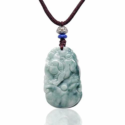 Amazon.com: Natural Jade Boar Chinese Zodiac Pendant Jadeite Pig Amulet ...