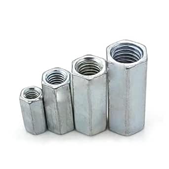 LIUYI 5Pcs M6/M8/M10/M12 Rod Coupling Hex Nut/Galvanized Long Hex Nut ...