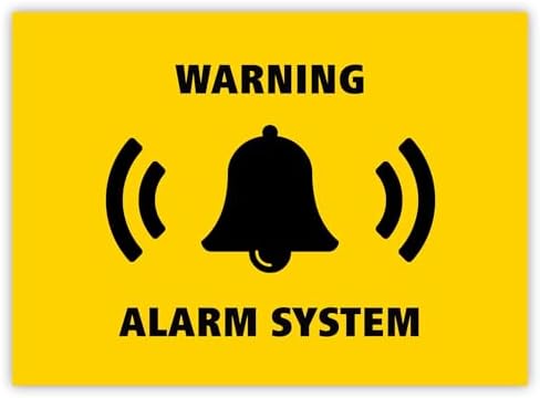 10 x Alarm System Stickers - Yellow - Security Alarm Warning Sign - for ...