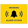 10 x Alarm System Stickers - Yellow - Security Alarm Warning Sign - for ...