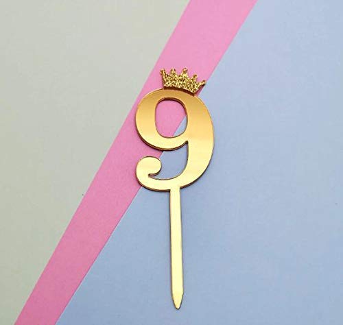 Jeetus Gold Number 9 Cake Topper Happy Birthday Cake Topper ...