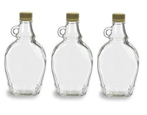 Amazon.com - Nakpunar 3 pcs 12 oz Glass Syrup Bottles with Gold Tamper ...