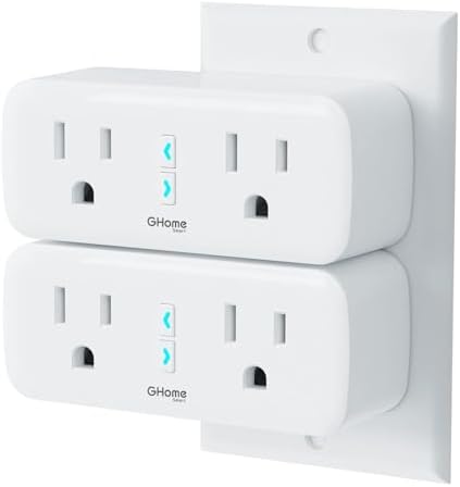 GHome Smart Outdoor Smart Plug, Smart Home Wi-Fi Outlet with 2 Sockets ...