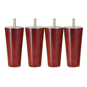 4Pcs Solid Wood Taper Sofa Legs Retro Chair Furniture Feet 5'' High Red ...
