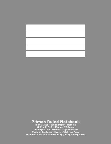 Pitman Ruled Notebook: Blank Lined - White Paper - 8.5" x 11" - 21.59 ...