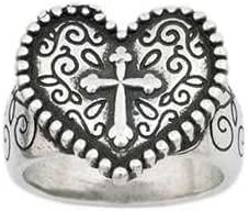 Amazon.com: Bob Siemon Designs 818405 Ring-Cross In Heart with Swirls44 ...