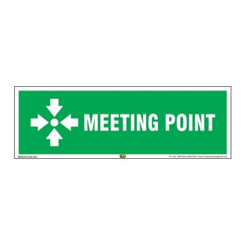 Mr. Safe - Meeting Point Sign Hard Plastic Lamination 12 Inch X 4 Inch ...