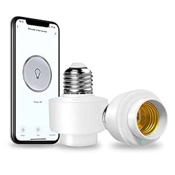 Belvusef Smart Light Bulb Socket,E26/E27 WiFi Light Bulb Adapter ...