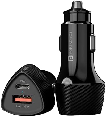 Portronics Adapto 45 22.5 W Mobile Charger Adapter with Dual Port (USB ...