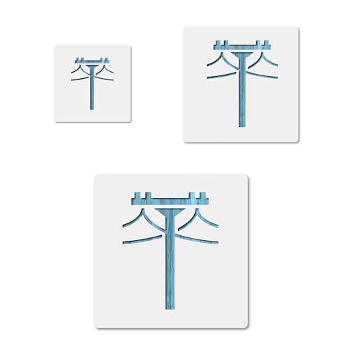 Amazon.com: Power Lines Electricity Energy Pole, quality mylar stencil ...