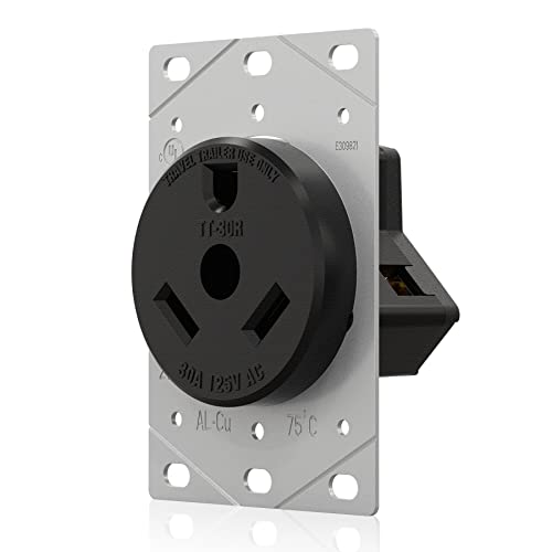 Snapklik.com : NEMA TT-30R 30 Amp 125 Volts 3 Prong Grounded Flush ...