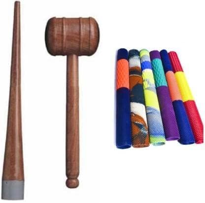 Buy KMT Set of 6 Colorful Bat Grips, Cricket Bat Knocking Hammer with ...
