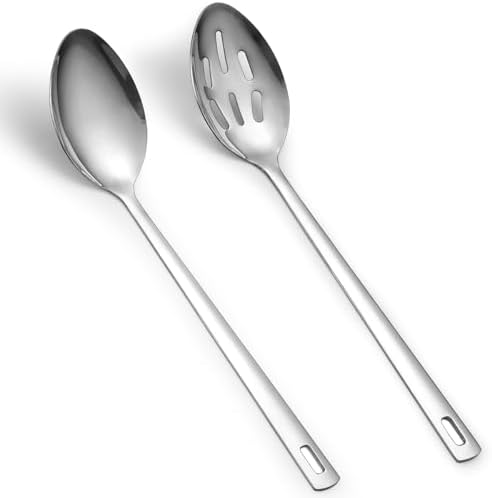 Kyraton Cooking Spoons Pack of 2, Kitchen Utensils, Serving Spoon ...