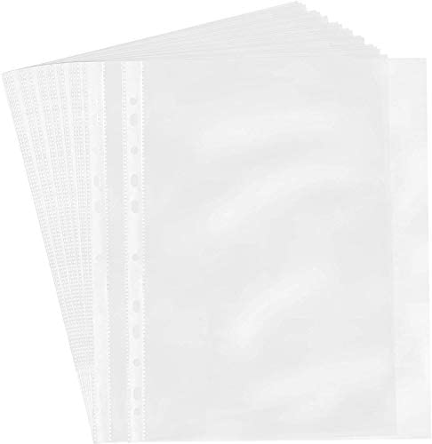Manton 50 Pack 300 Micron Sheet Protectors, Plastic Clear Folder Leafs ...