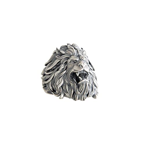 Amazon.com: Silver Lion Head ring, Mens Lion Ring, Silver Lion Jewelry ...