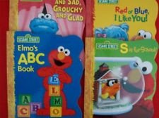 Sesame Street Shaped Books 4-Pack ~ Elmo's ABC Book, Happy & Sad ...