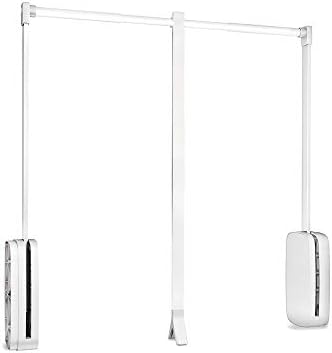 Emuca hanging, pull down wardrobe rail lift, adjustable width 600-830mm ...