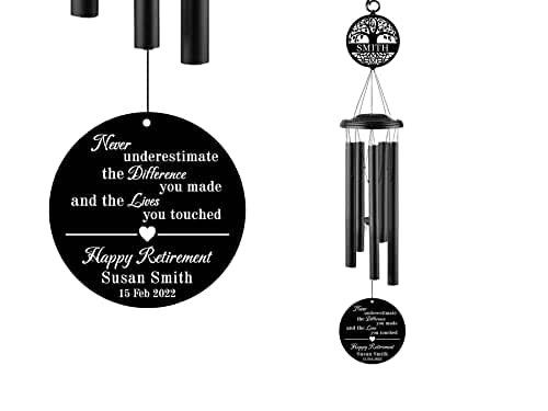 Amazon.com: Personalized Retirement Wind Chimes, 37" Custom Retirement ...